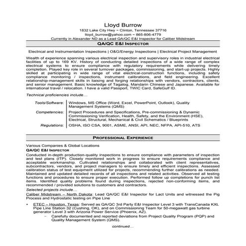 JEYARAJ CV QA-QC Inspector(E &I) | DOCX