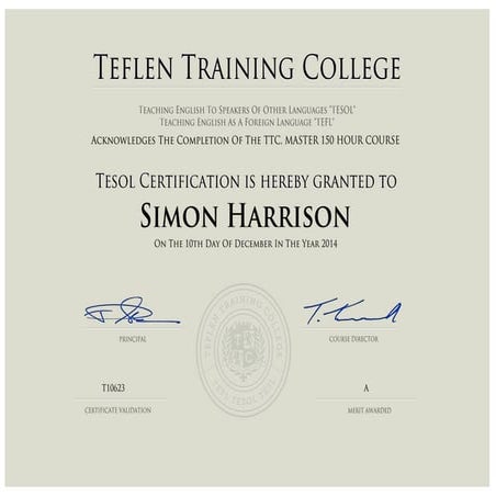 Certificate TEFL | PDF