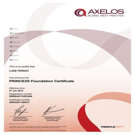 Foundation - Certificate | PDF