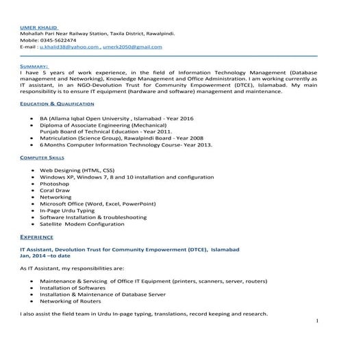 Umer Khalid_CV | DOC