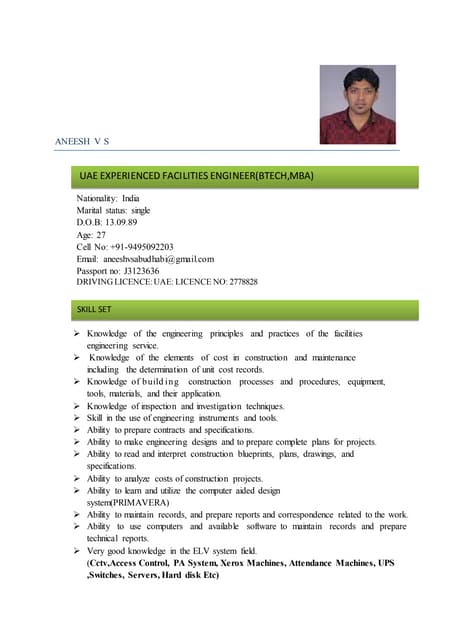 ELV Project Manager CV | DOCX | Civil Engineering Industry | Industries