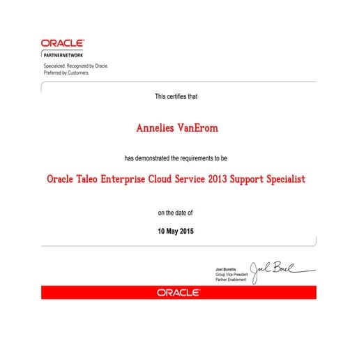 Oracle Taleo Support Certification | PPT