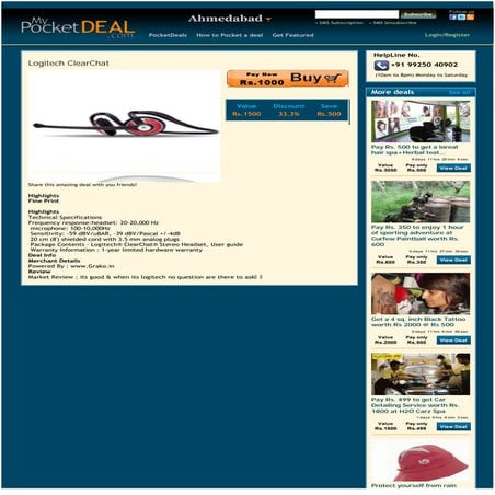Logitech ClearChat at Rs.1000 @ 40% off | PDF | Computer Peripherals ...