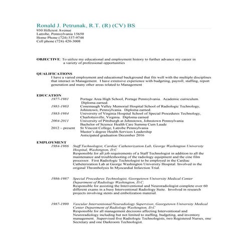 Resume November 2016 | DOC