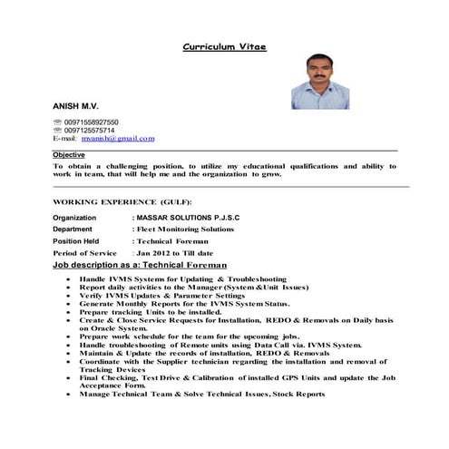 Curriculum Vitae(Anish) | DOCX