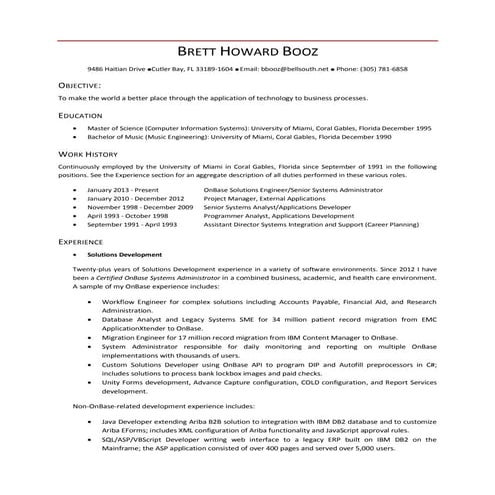 Resume' of Michael A Cafferky | DOCX