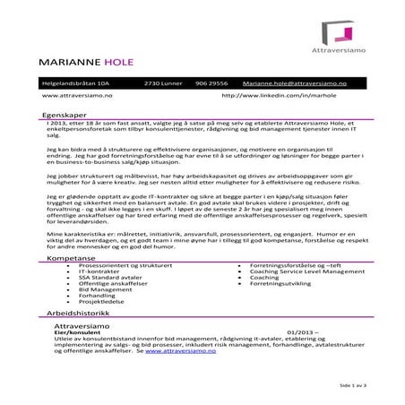 Norwegian CV for André Torkveen | PDF