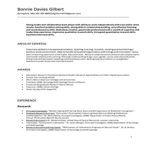 Bonnie Gilbert presentations