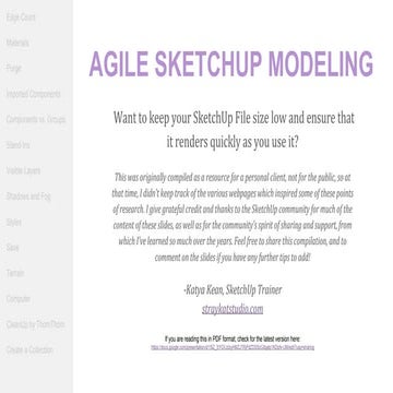 20170112 Agile Sketchup Modeling Guide | PPT