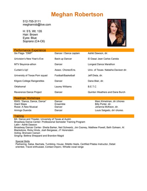 Amy Laviolette Performance Resume | PDF