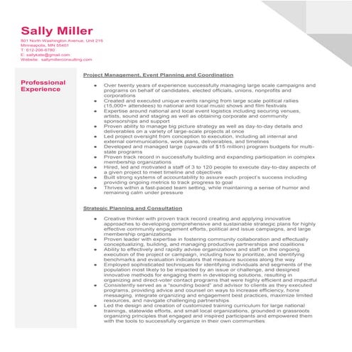 Sally Miller Resume 2017 | PDF