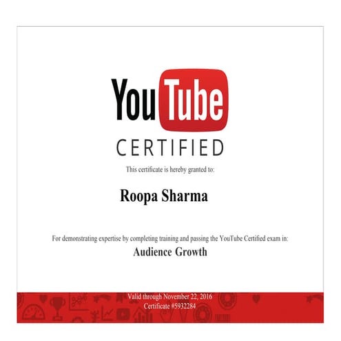 YouTube Certificate | PDF