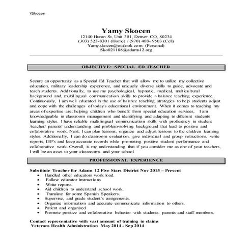 Special Ed Resume | DOCX