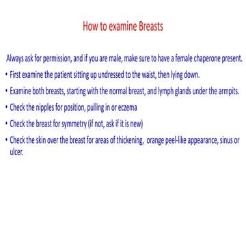 How to Do Physical Examination of the Breasts | PPTX
