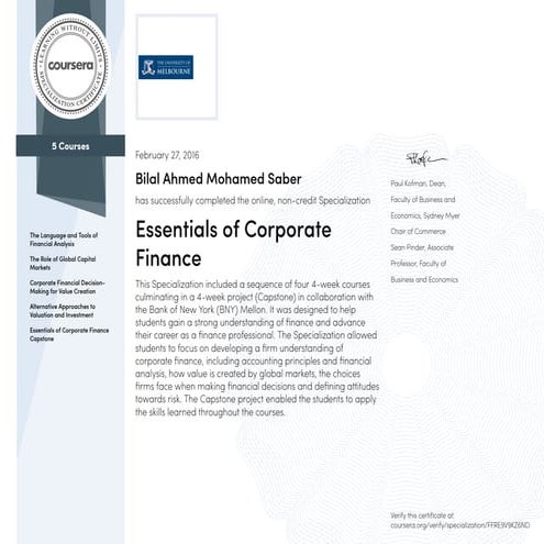 Essentials of Corporate Finance - License Number FFRE9V9KZ6ND | PDF