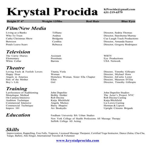 Krystal Procida Professional Resume | PDF
