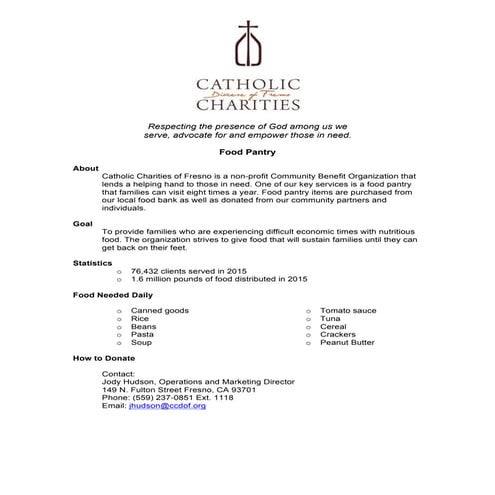 Catholic Charities_FactSheet | PDF