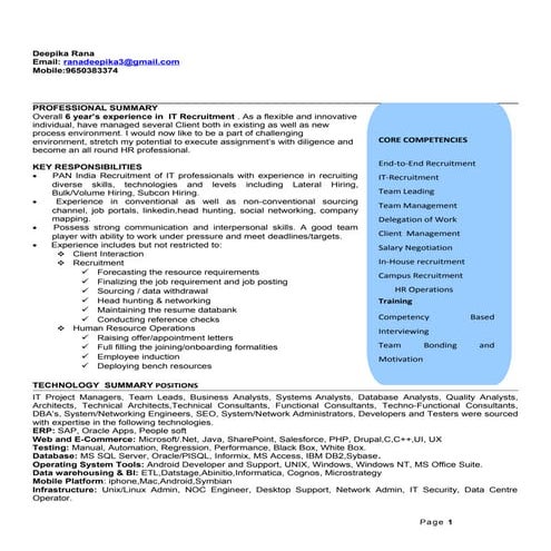 Deepika Rana CV | PDF