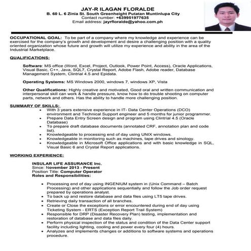 Jay-r Floralde - Resume | DOC