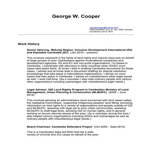 George Cooper CV Sept 2016 Final | DOC