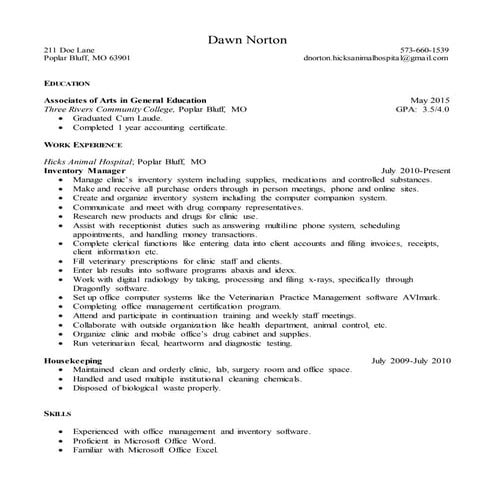 Pharmacy Resumee 2016 | DOCX