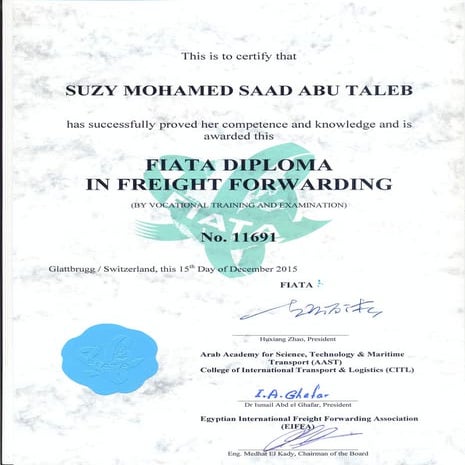 FIATA CERTIFICATE | PDF