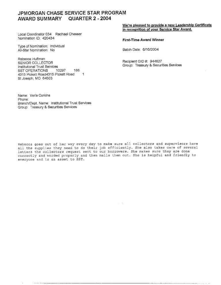 SST Service Star Letters