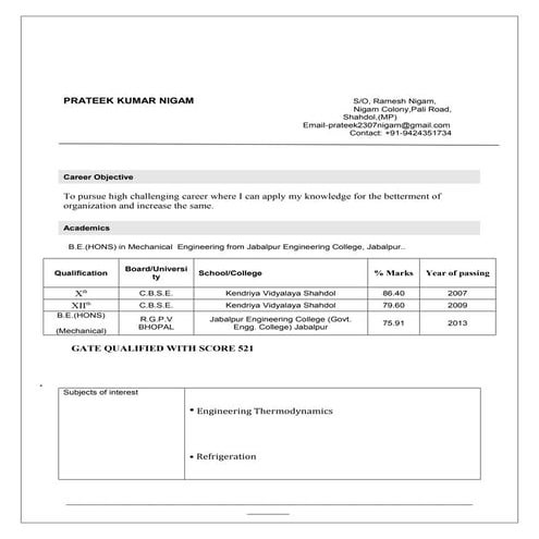 BHAIYA RESUME - Copy | PDF