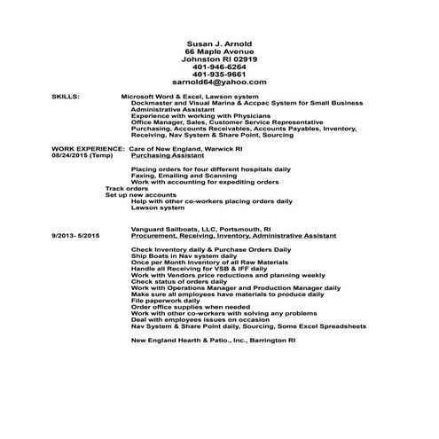 sue's resume 1 | RTF