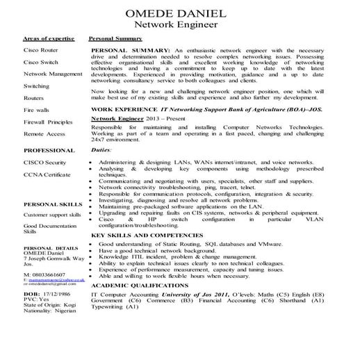 Omede Daniel CV | DOCX