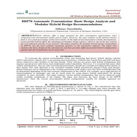 8HP70 Automatic Transmission- Basic Design Analysis and Modular Hybrid ...