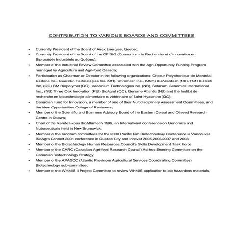 CONTRIBUTION TO VARIOUS BOARDS AND COMMITTEES | PDF