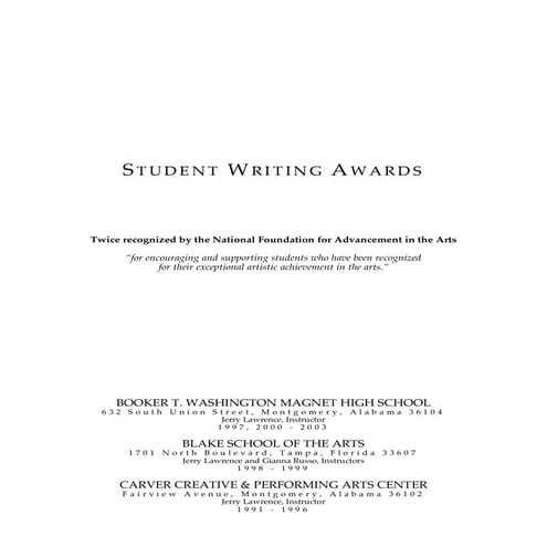Student Writing Awards | PDF