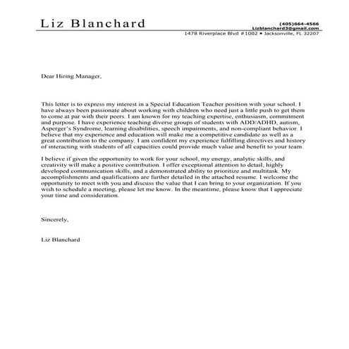 Paraeducator cover letter | PPTX