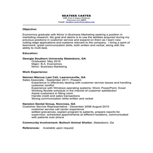 Heather Carter - Resume - 2016 | PDF