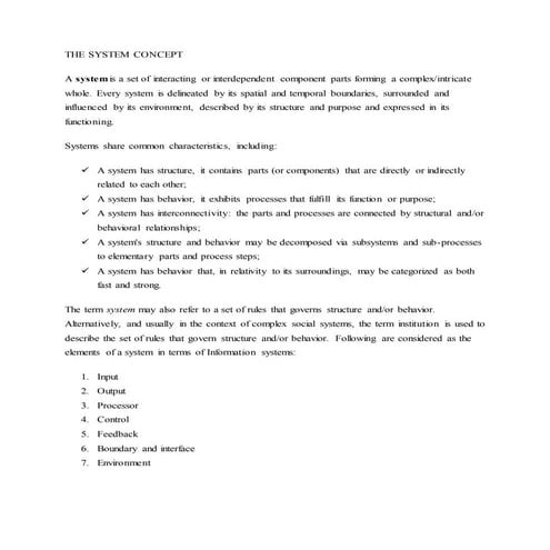 THE SYSTEM CONCEPT | DOCX | Human Resources | Business