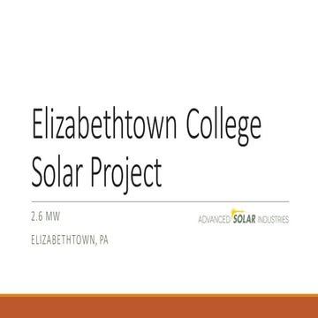 Elizabethtown College Solar 2.6MW