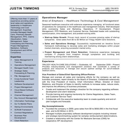 Justin Timmons - Operations Manager | PDF