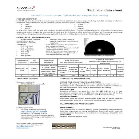 SwiSS-9R Technical Data Sheet | PDF