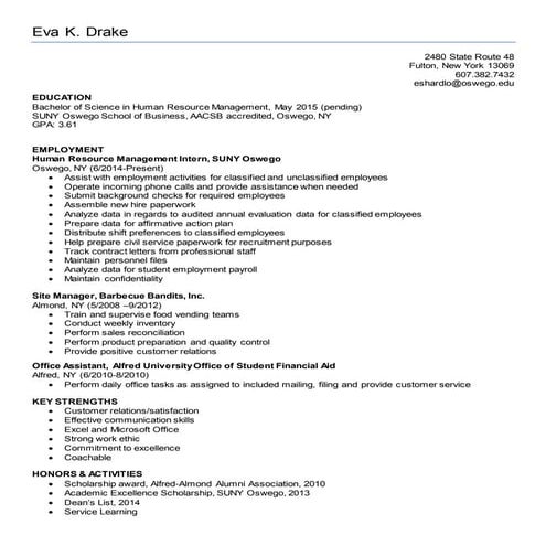 Eva Resume 2014 | DOCX