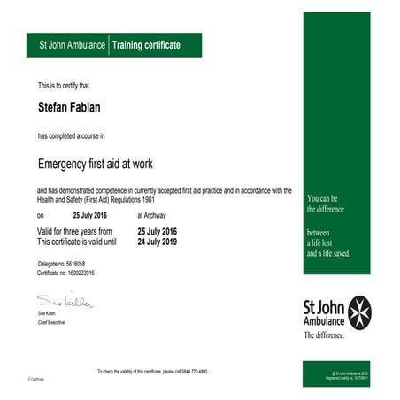 Certificate first aid | PDF