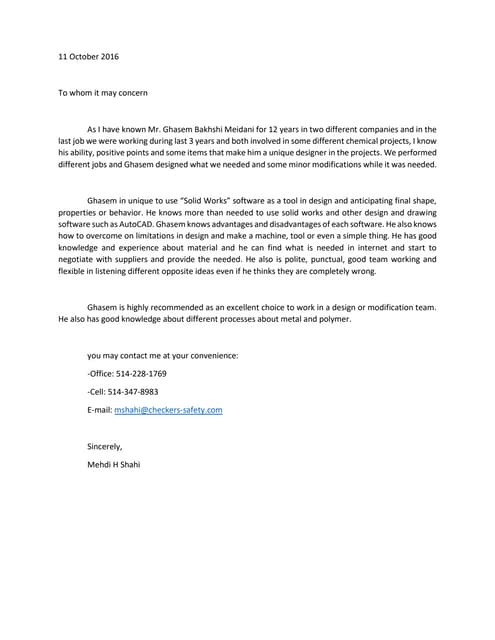 checkers-reference letter | PDF