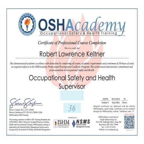 HSE Supervisor Certification | PDF