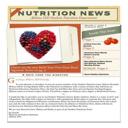 February Nutrition News | PDF