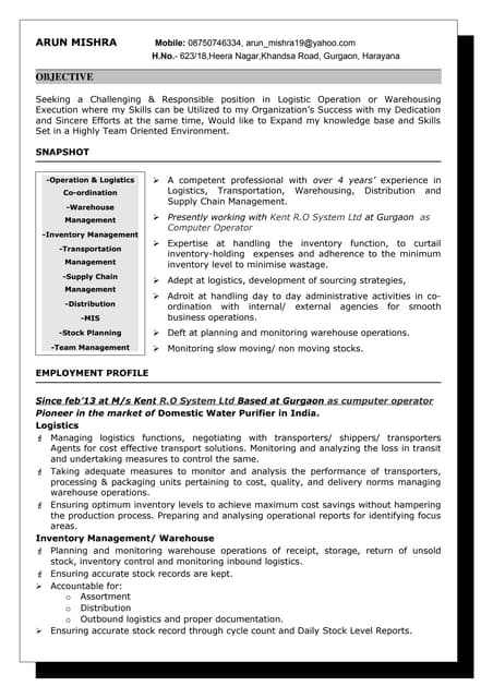 Furqan CV | DOCX | Logistics | Business