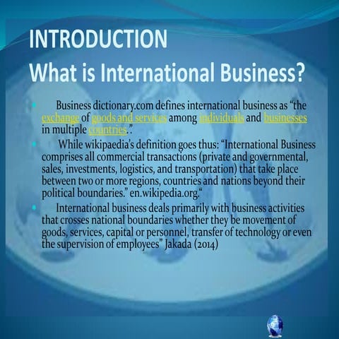 INTERNATIONAL BUSINESS | PPT