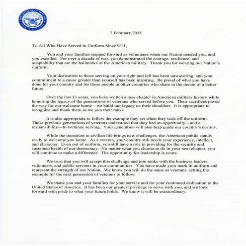 Call to Continued Service Letter | PDF