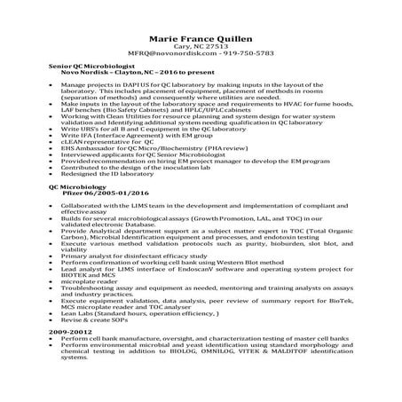 Marie Quillen Resume | PDF