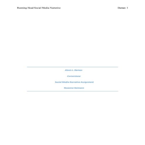 Social Media Narrative Assignment | DOCX