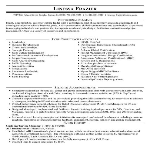lean six sigma resume 2015